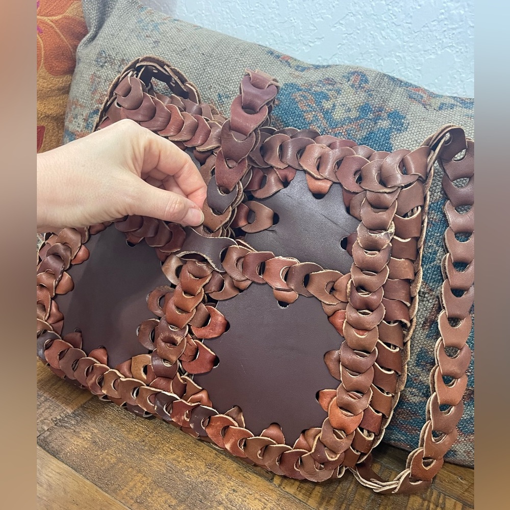 Patricia Nash Tan Chain Link Genuine Italian Leather … - Gem